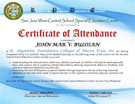 Sped Certificate Pdf Special Education Mental And Behavioural Disorders