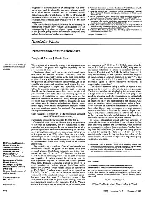 Presentation Of Numerical Data Pdf
