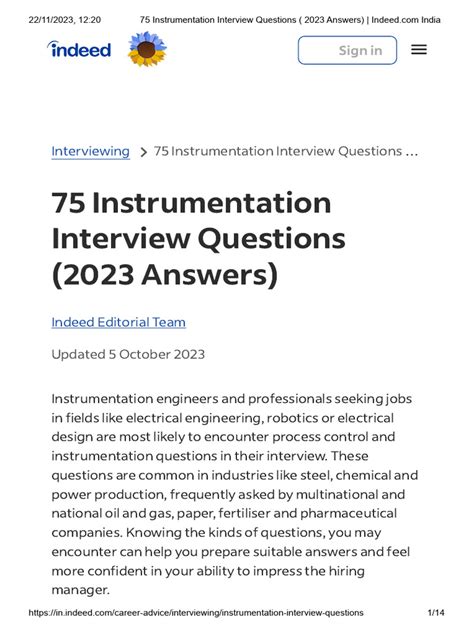 75 Instrumentation Interview Questions 2023 Answers Indeed Com India Pdf Thermocouple