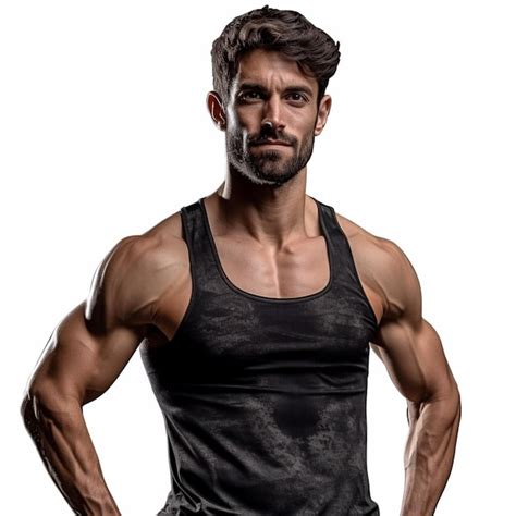 Premium Ai Image A Man In A Black Tank Top With A Black Tank Top And