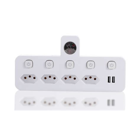10A Extension Socket Conversion Plug Brazil Universal Multi Power Socket With 2 USB Power
