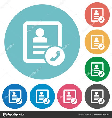 Call Contact Flat Round Icons Stock Vector Image By ©renegadehomie 194969678