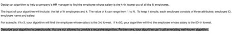 Design An Algorithm To Help A Companys Hr Manager To Find The Employee