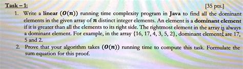SOLVED Task 1 35 Pts Write A Linear O N Running Time