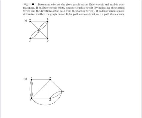 Solved Determine Whether The Given Graph Has An Euler Chegg Com