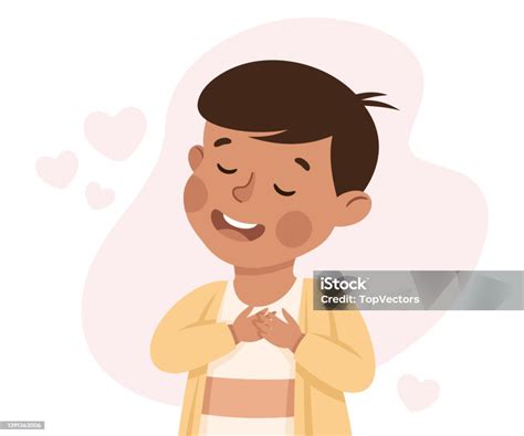 어린 소년과의 자기 사랑 자신의 외모를 사랑하는 자신을 존경하는 벡터 일러스트 레이 션 감탄에 대한 스톡 벡터 아트 및 기타