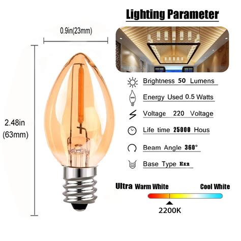 Vitange E12 E14 E27 Led Edison Bulbs 1w 2w 3w 4w 6w 8w Led Filament Bulb C7 T22 C35 A19 G40 G80