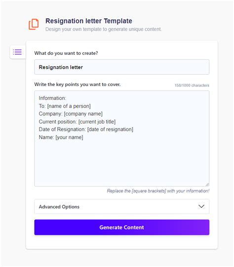 Resignation Letter Template Ai Generator With Examples Wordkraft