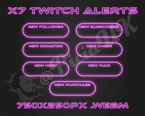 Animated Neon Twitch Alerts Pink Twitch Alerts 7 Animated Etsy Canada