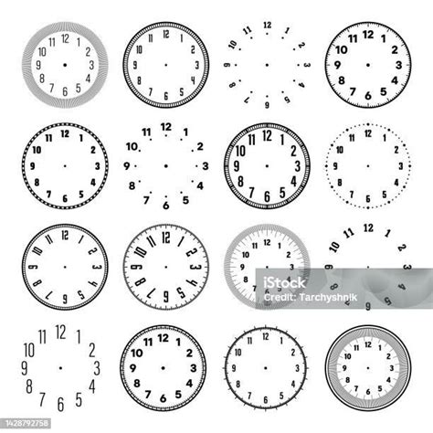 기계식 시계는 아라비아 숫자 베젤로 향합니다 분 시간 표시 및 숫자로 다이얼을 시청하십시오 타이머 또는 스톱워치 요소 분할이 있는 빈 측정 원 눈금 벡터 일러스트 레이 션