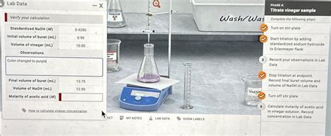 Solved Lab Data Verify Your Calculation Standardized NaOH M Chegg Com