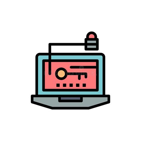 Access Computer Hardware Key Laptop Flat Color Icon Vector Icon