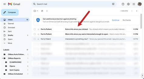 triggered emails in gmass send when a prospect is in their inbox
