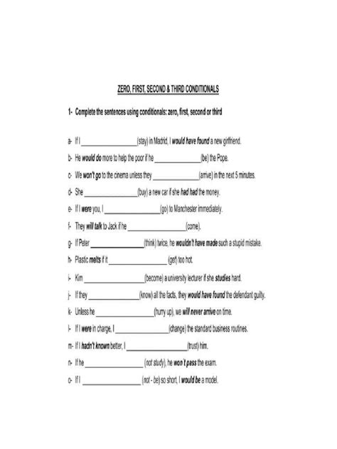 Conditional Homework Pdf