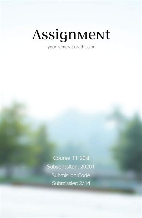 Stylish Assignment Cover Page Design Stylish Assignment Cover Page Design