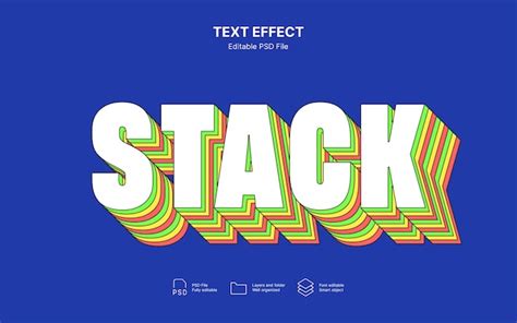 Premium Psd Stacked Text Effect