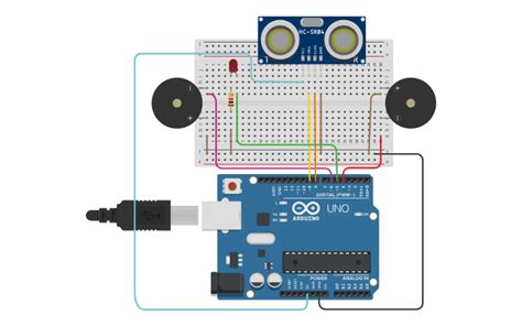Circuit Design Arduino Based Blind Stick Tinkercad