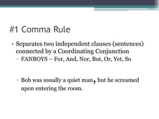 Punctuation The Comma PPTX