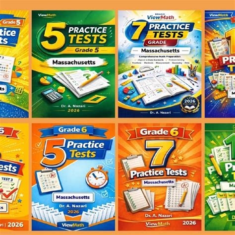 Massachusetts Mcas Grades 3 8 Math Practice Tests Bundle 150 Full