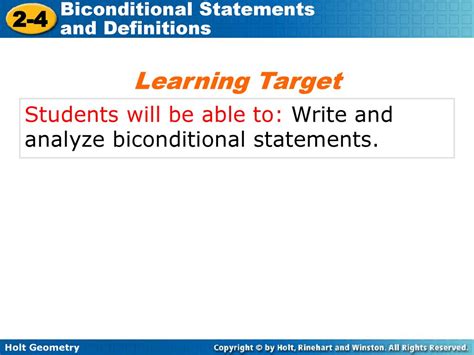 Biconditional Statements And Definitions Ppt Download
