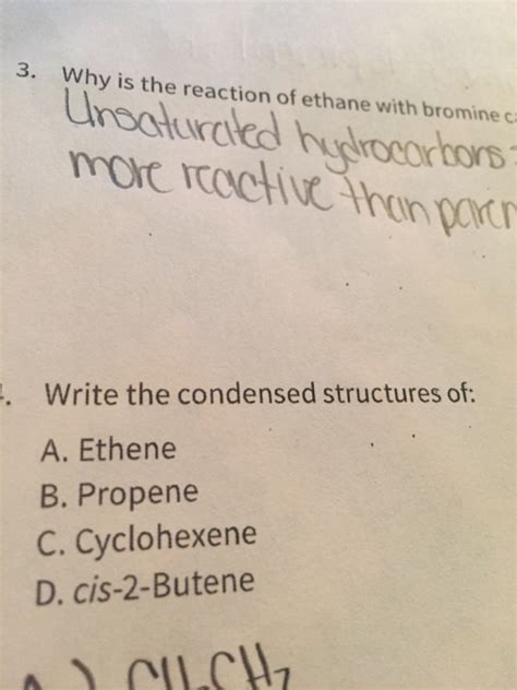 Solved Why Is The Reaction Of Ethane With Bromine Write The
