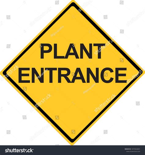 Plant Entrance Warning Sign Stock Vector Royalty Free 1875564691