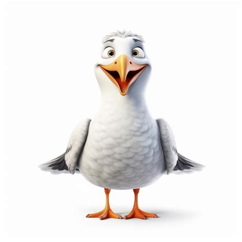 Premium Ai Image Hyperrealistic Seagull A Playful Pixar Style Bird In Uhd
