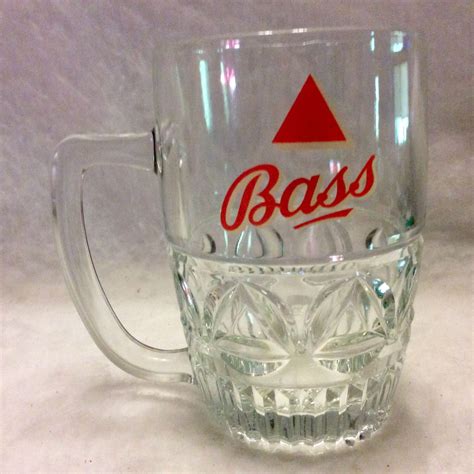 Vintage Bass Beer Pressed Glass Mug