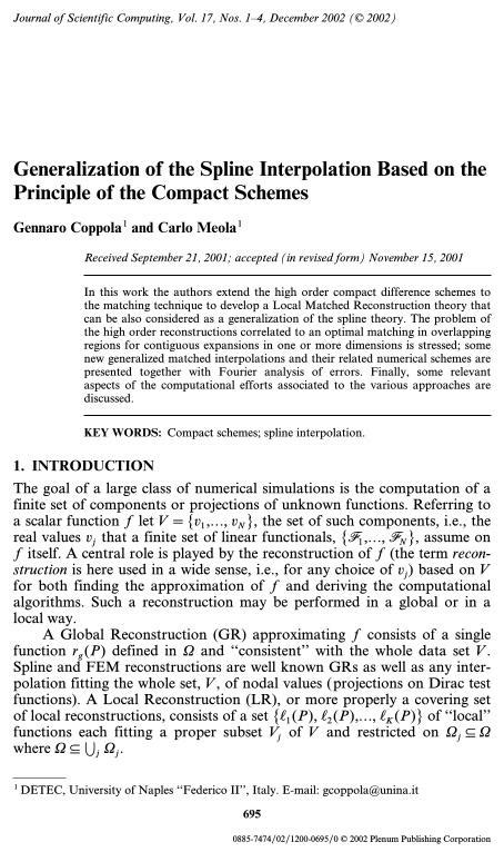 Pdf Generalization Of The Spline Interpolation Based On The Principle Of The Compact Schemes