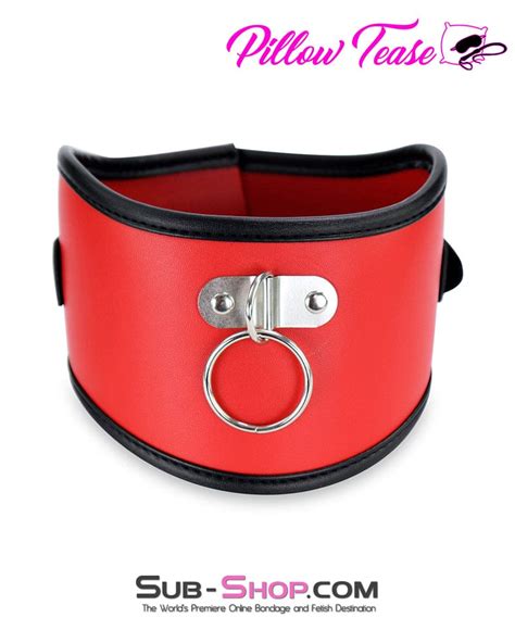 Red Slave Posture Collar W Black Trim Bdsm Bondage Gear Sub Shop Sub Shop Bondage And