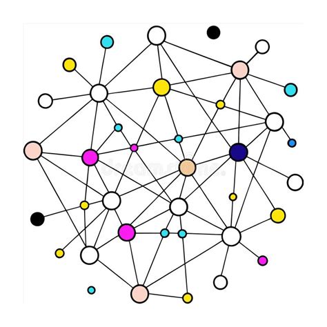 Abstract Network Design With Colorful Dots Vector Illustration Stock Illustration Illustration