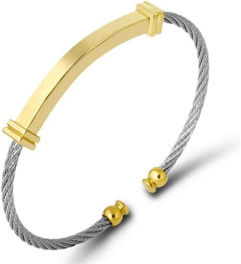Buy Zivom Slim Gold Silver Stainless Steel Cuff Kada Bangle Bracelet
