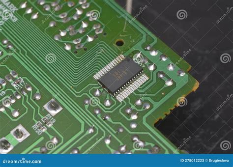 Electronic Components Close Up Of Circuit Board Details Stock Image Image Of Components Light