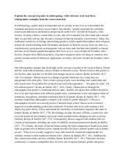 Exploring Gender Concepts In Anthropology Through Ethnographic Course Hero