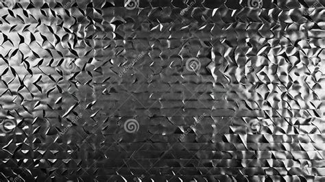 Abstract Black Metallic Pattern Made Of Angular Shapes With Light