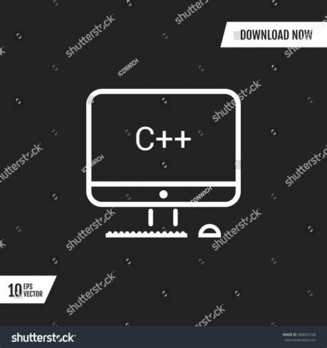 Mono Lines Simple Display C Programming Stock Vector Royalty Free