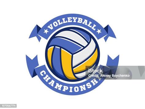 배구 선수권 대회 상징 아이콘 디자인 템플릿 밝은 배경에 배구 공 Championship에 대한 스톡 벡터 아트 및 기타 이미지 Championship 경기 스포츠