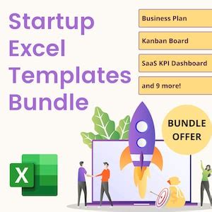Startup Excel Templates Bundle Excel Tools For Start Ups Business Startup Templates Etsy