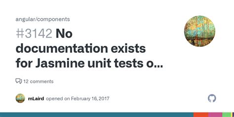No Documentation Exists For Jasmine Unit Tests Of Angular Components
