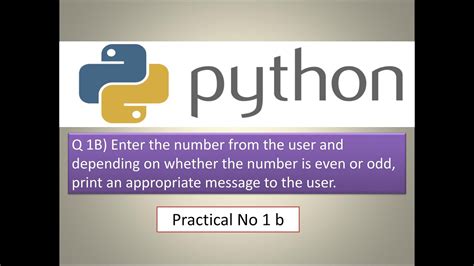 How To Find Even And Odd Numbers In Python Python Practical Syit