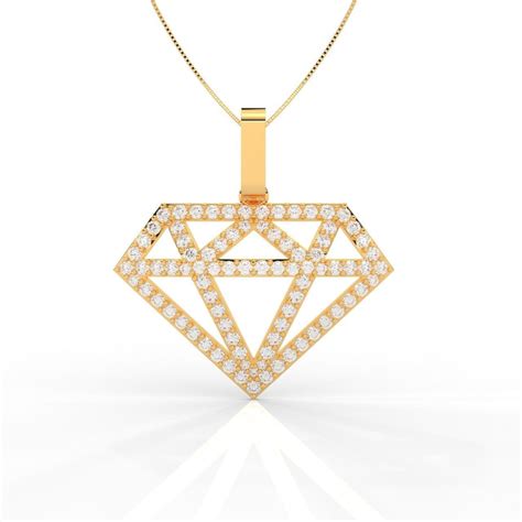 Diamond Shape Pendant Dainty Diamond Necklace 14k Gold Diamond