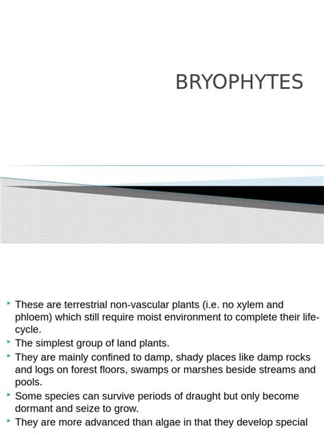 Bryophytes Pdf Moss Sexual Reproduction
