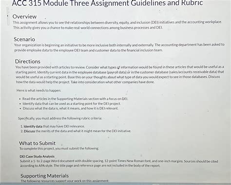 Solved Acc 315 ﻿module Three Assignment Guidelines And