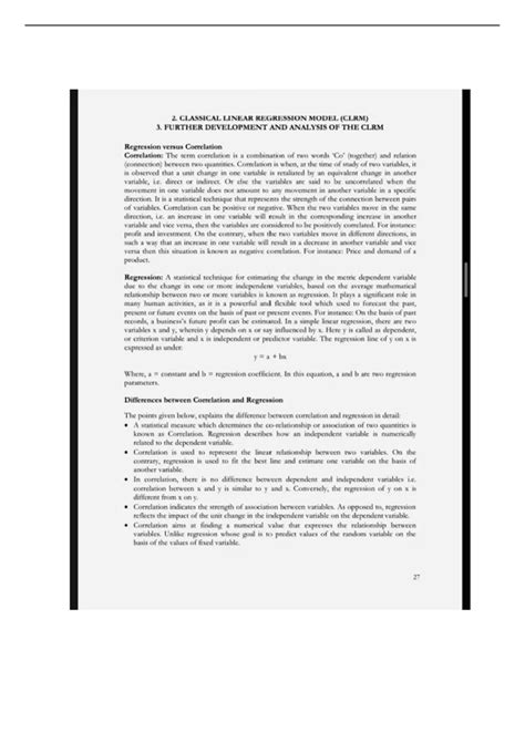 Difference Between Correlation And Regression Eco5b08 Stuvia Us