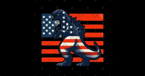 Godzilla Flag Texture Godzilla Flag Sticker Teepublic