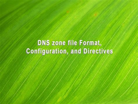 Dns Zone File Format Configuration And Directives