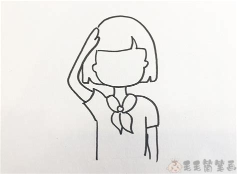 少先队敬礼背面简笔画 少先队队旗简笔画 大山谷图库