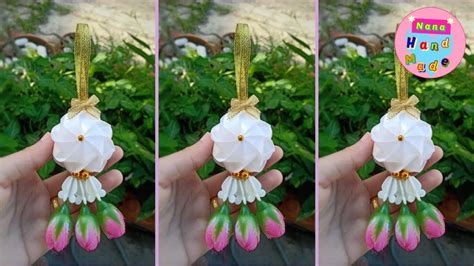 วิธีทำพวงมาลัยริบบิ้น 4 พวงมาลัยชำร่วย พวงมาลัยจิ๋ว ง่ายๆ Nana Handmade Youtube