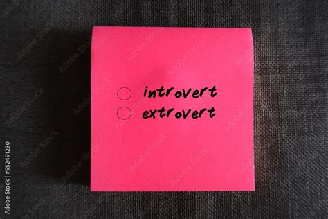 Bright Pink Note With Text Introvert And Extrovert Concept Of