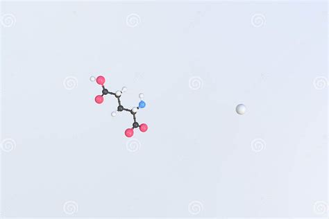 Monosodium Glutamate Molecule Made With Balls Scientific Molecular Model 3d Rendering Stock